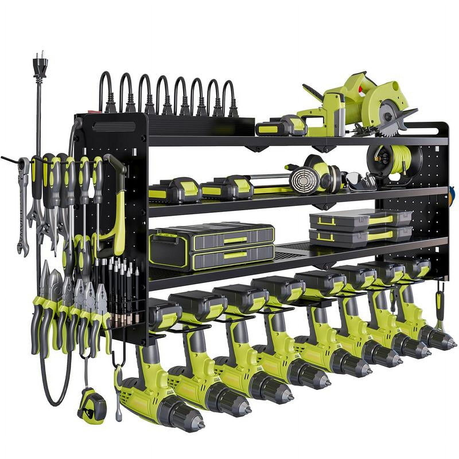 001/002/003 Tool Organizer Wall Mount, Tool Rack with 8 Drill Holders ...