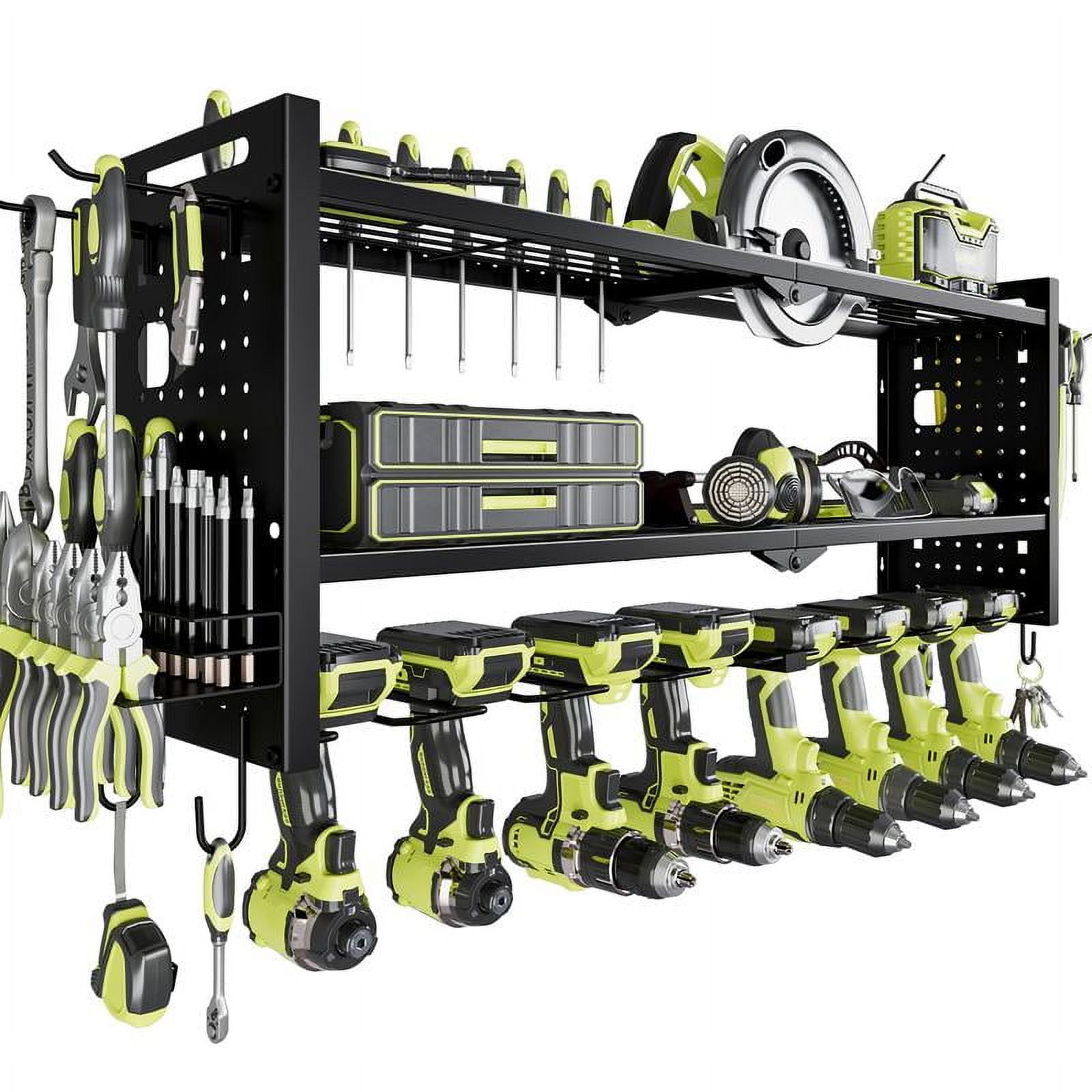 001/002/003 Tool Organizer Wall Mount, Tool Rack with 8 Drill Holders ...