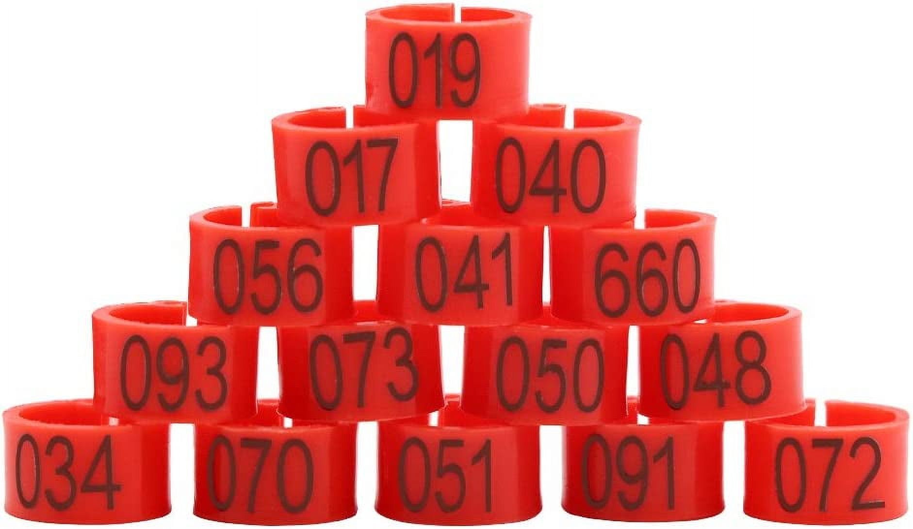 001-100 Multi-color Bird Leg Bands Numbered 8 mm Pigeon Parrot Chicks ...