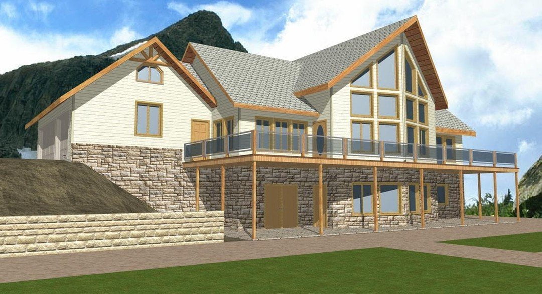 001-2057: Mountain ICF 4 Bed, 3 Bath Luxury Home Plan, 3892 Sq Ft: Full ...