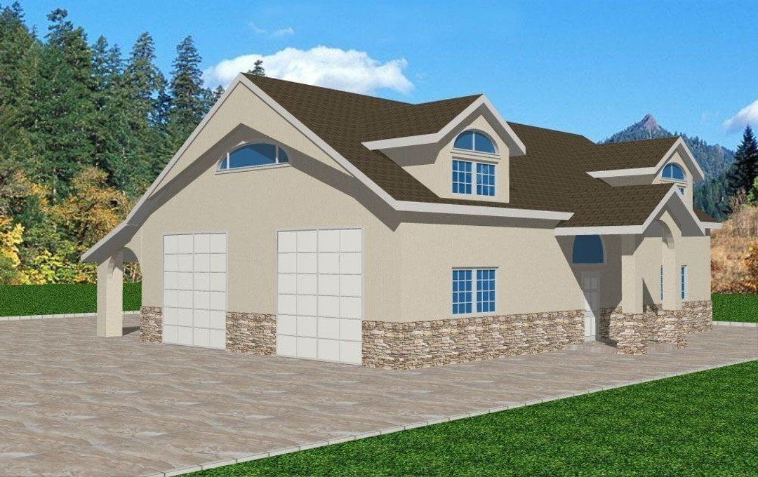 001-2075: Garage ICF 0 Bed, 1 Bath Luxury Home Plan, 1362 Sq Ft: Full ...
