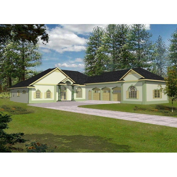 001-2102: ICF Ranch 4 Bed, 3 Bath Luxury Home Plan, 3202 Sq Ft: Full ...