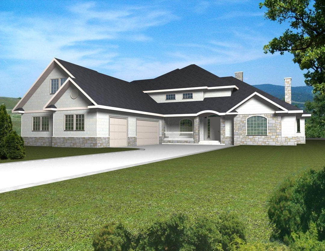 001-2110: Northwest Luxury 3 Bed, 3 Bath Luxury Home Plan, 4350 Sq Ft: Full Blueprints with ...