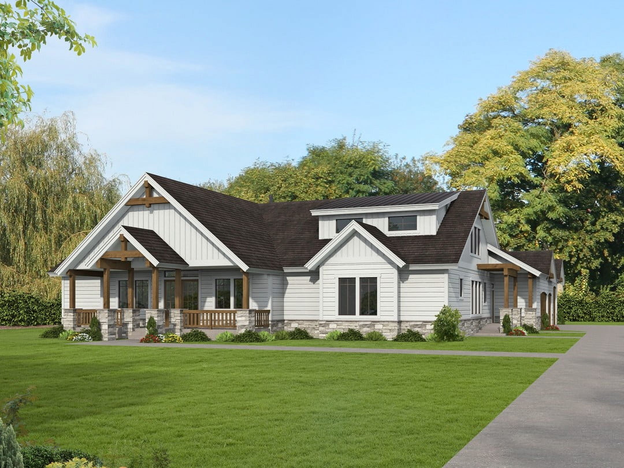001-2302: Craftsman Country 4 Bed, 3 Bath Luxury Home Plan, 3850 Sq Ft: Full Blueprints with ...