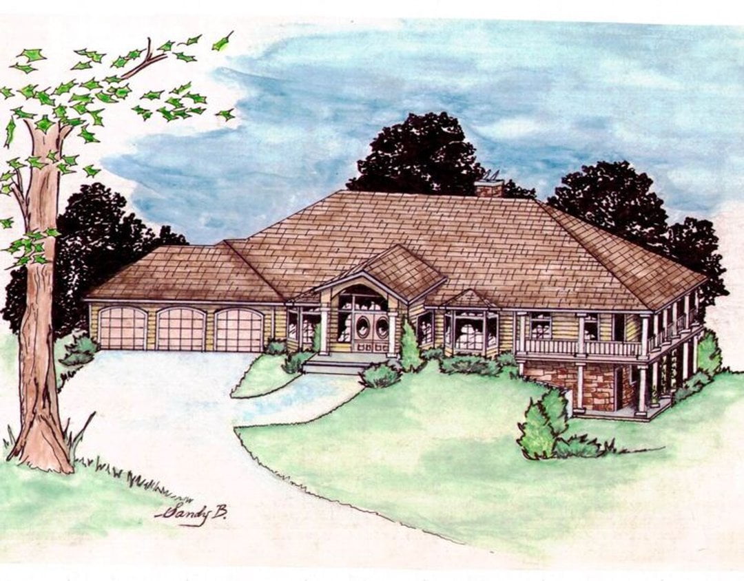 001-3006: Traditional Ranch 2 Bed, 3 Bath Luxury Home Plan, 3609 Sq Ft ...