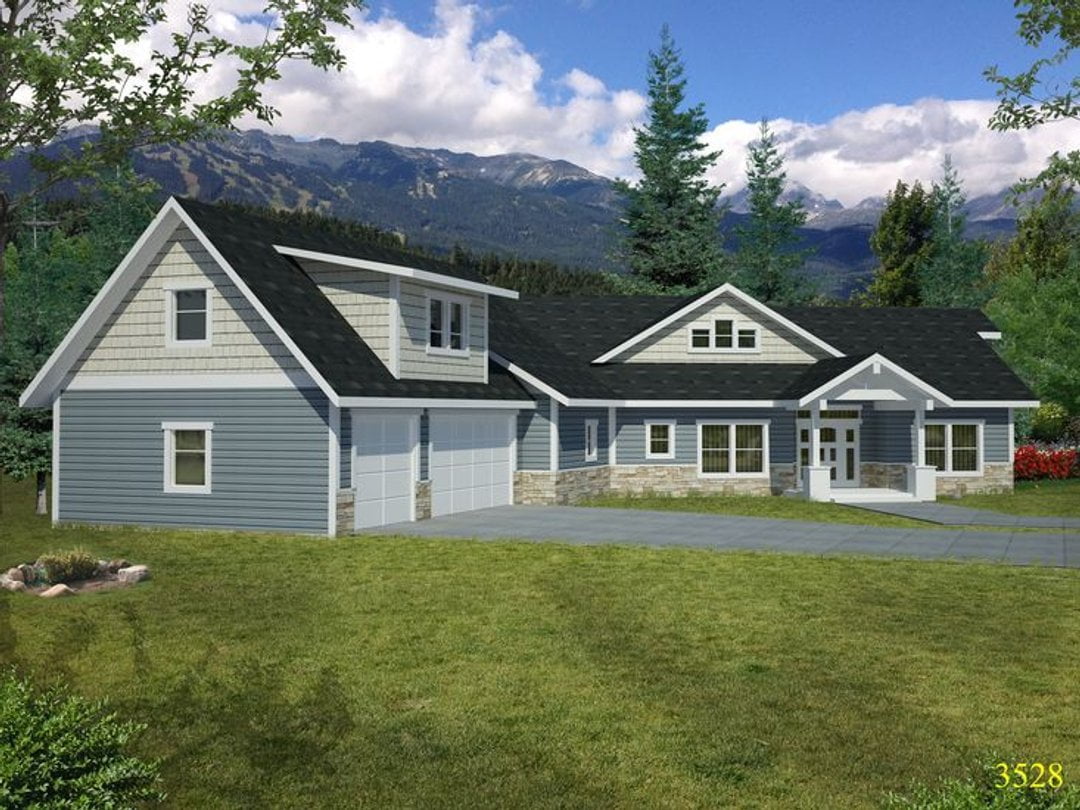 001-3528: Northwest Ranch 3 Bed, 3 Bath Luxury Home Plan, 3658 Sq Ft: Full Blueprints with ...