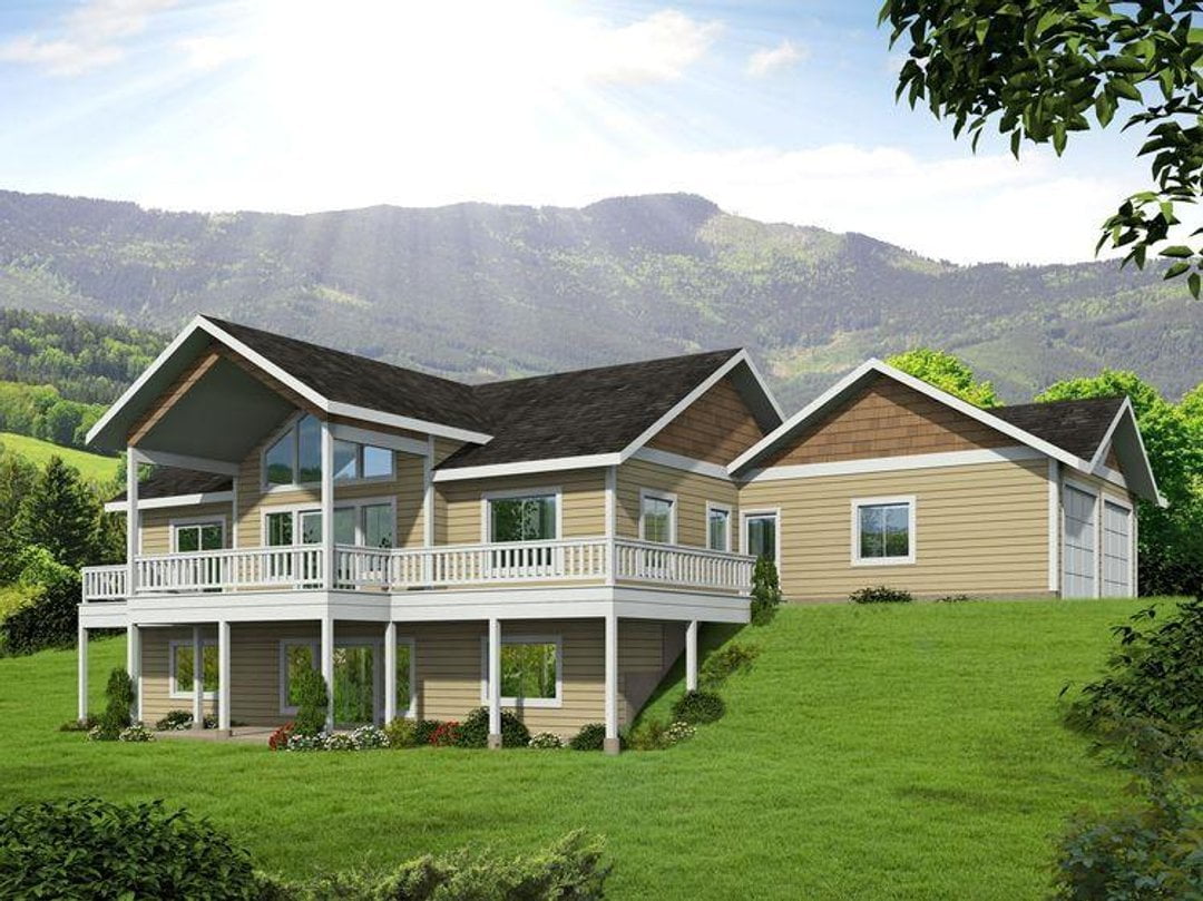 001-3632: Northwest Mountain 4 Bed, 3 Bath Luxury Home Plan, 3000 Sq Ft ...