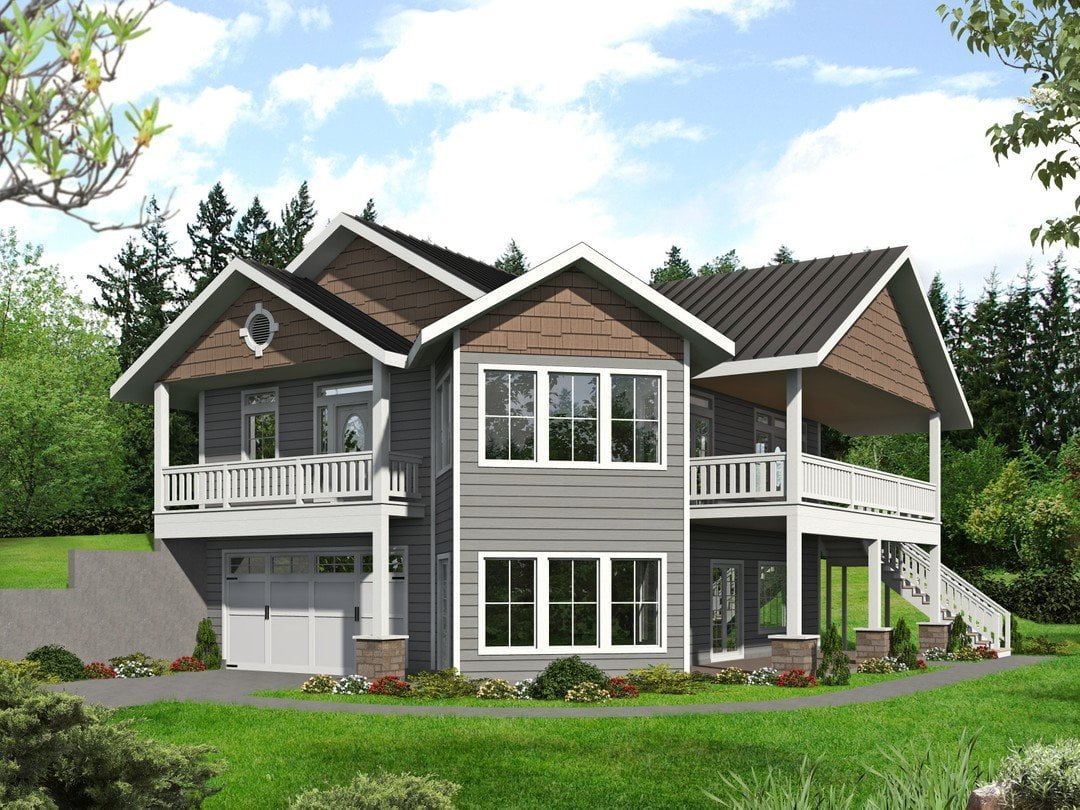 001-3745: Mountain Northwest 3 Bed, 2 Bath Luxury Home Plan, 2105 Sq Ft ...