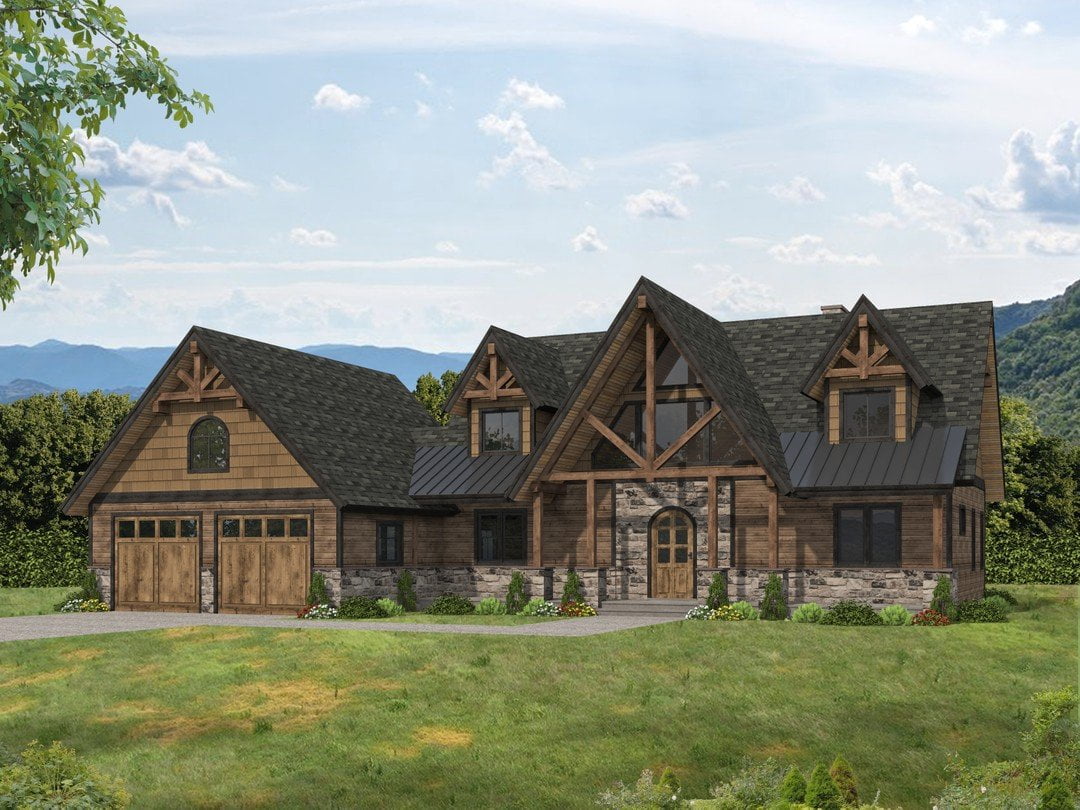001-3906: Craftsman Mountain 3 Bed, 3 Bath Luxury Home Plan, 2613 Sq Ft: Full Blueprints with ...
