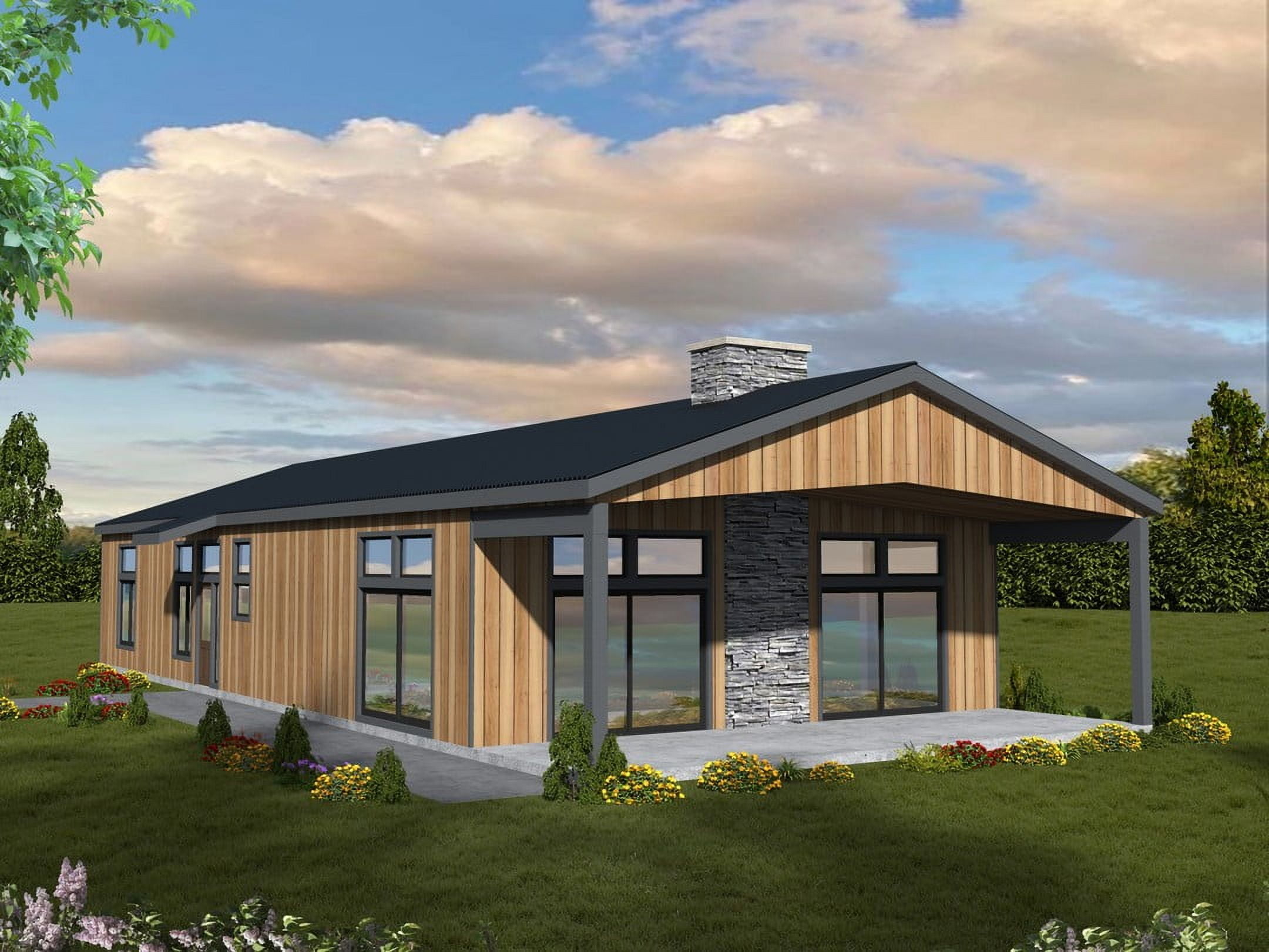 001-3911: Contemporary Modern 2 Bed, 2 Bath Luxury Home Plan, 2112 Sq ...