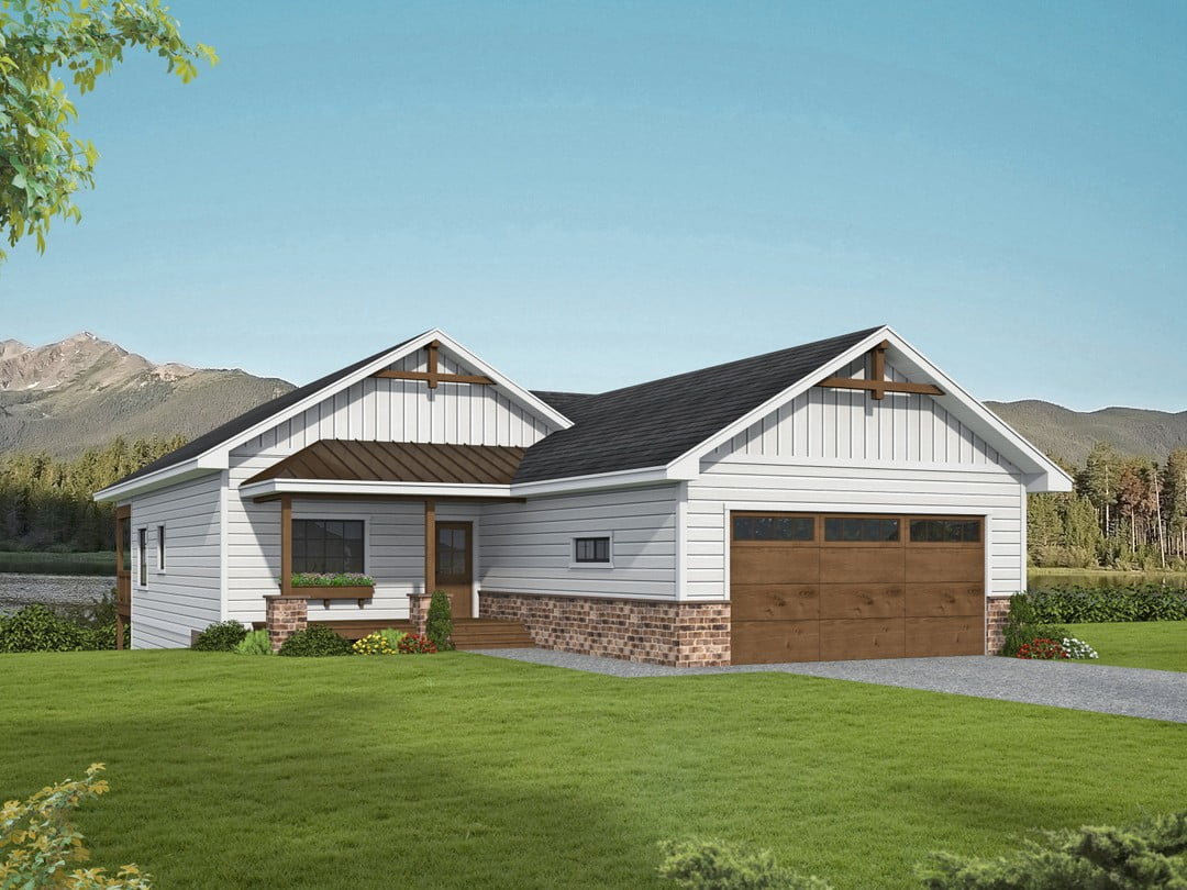 001-3927: Craftsman Northwest 2 Bed, 2 Bath Luxury Home Plan, 1512 Sq ...
