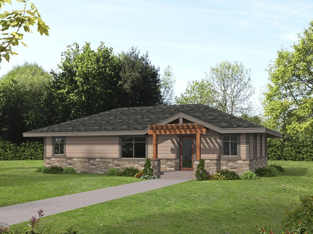 001-3932: Craftsman Pavilion 0 Bed, 2 Bath Luxury Home Plan, 1088 Sq Ft ...