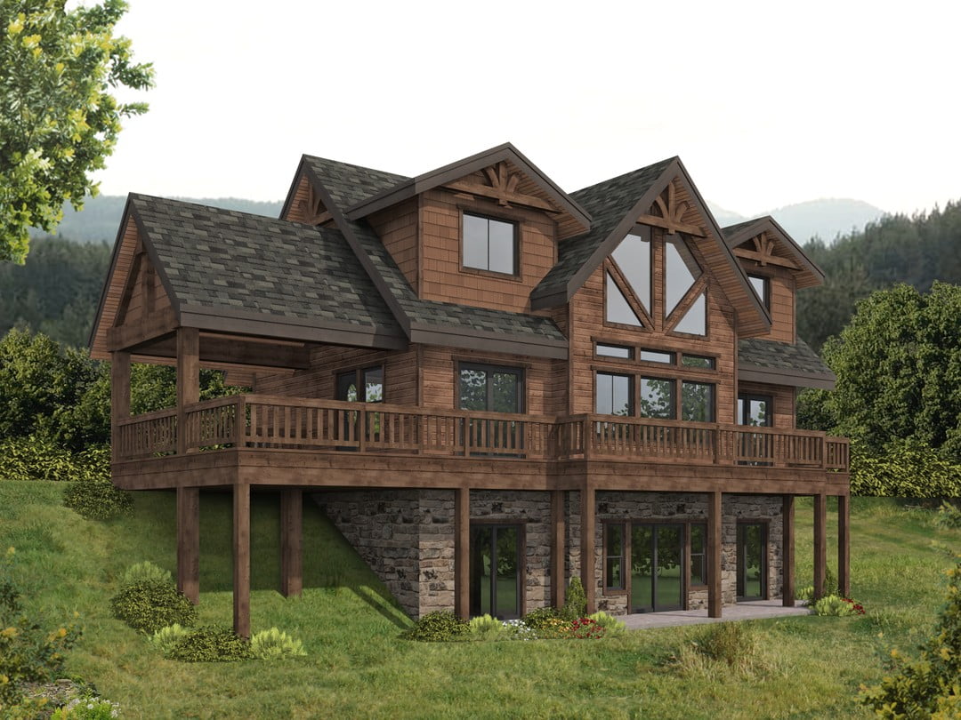001-3937: Craftsman Mountain 4 Bed, 6 Bath Luxury Home Plan, 2978 Sq Ft ...