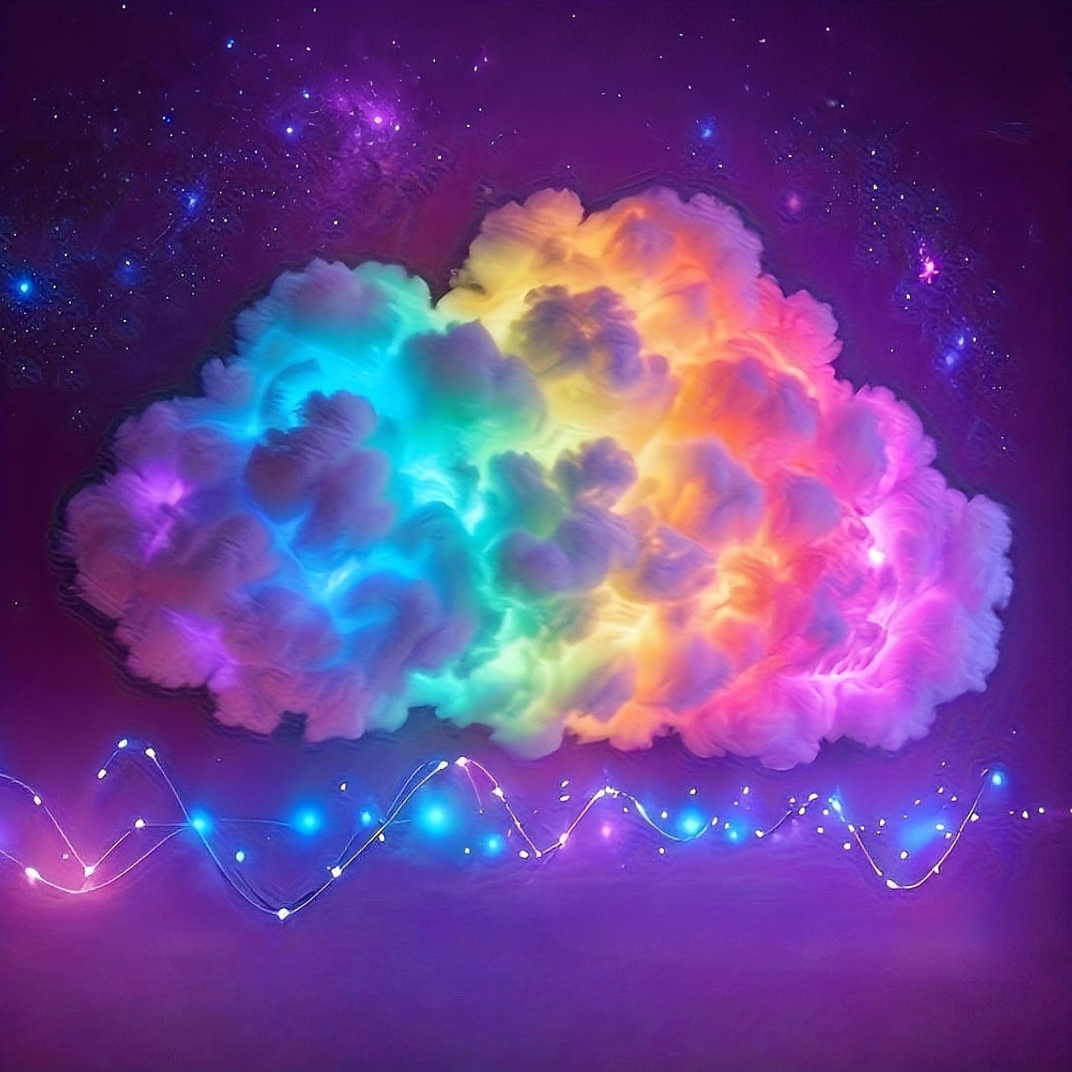 002 USB-Powered RGB LED Cloud Light - Color-Changing Ambient Light with ...