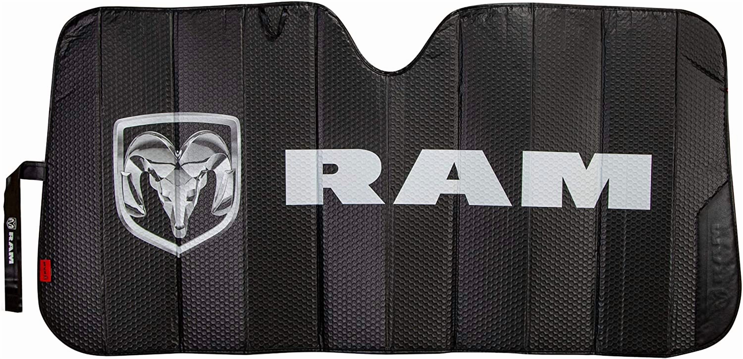 003860R01 RAM Logo Black Matte Finish Front Windshield Accordion ...