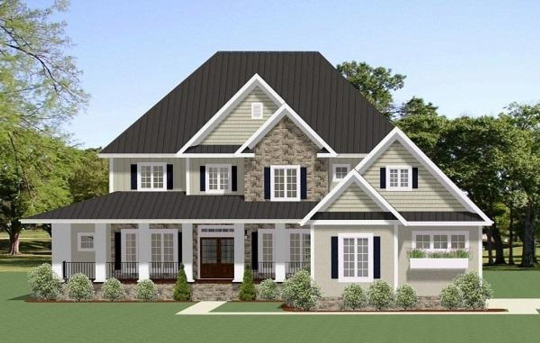 006-416: Craftsman Farmhouse 5 Bed, 5 Bath Luxury Home Plan, 3942 Sq Ft ...