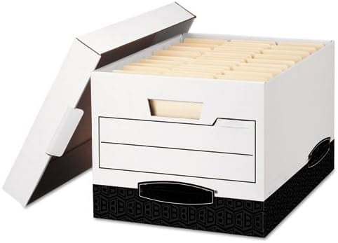 00724 - R-Kive Max Storage Box, Legal/Letter, Locking Lid, White/Black ...