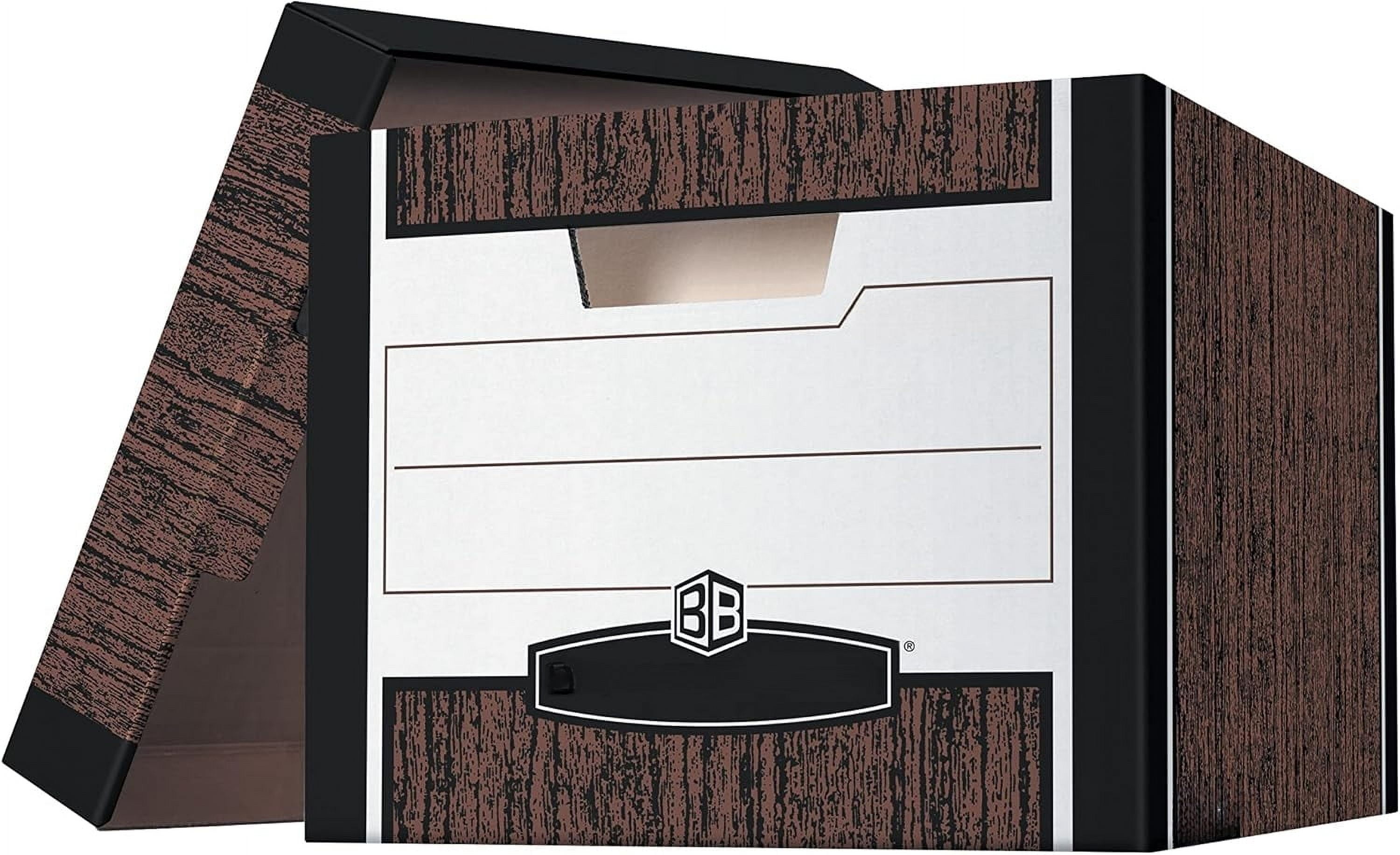 00725 R-Kive Max Storage Box, Letter/legal, Locking Lid, Woodgrain, 12 ...