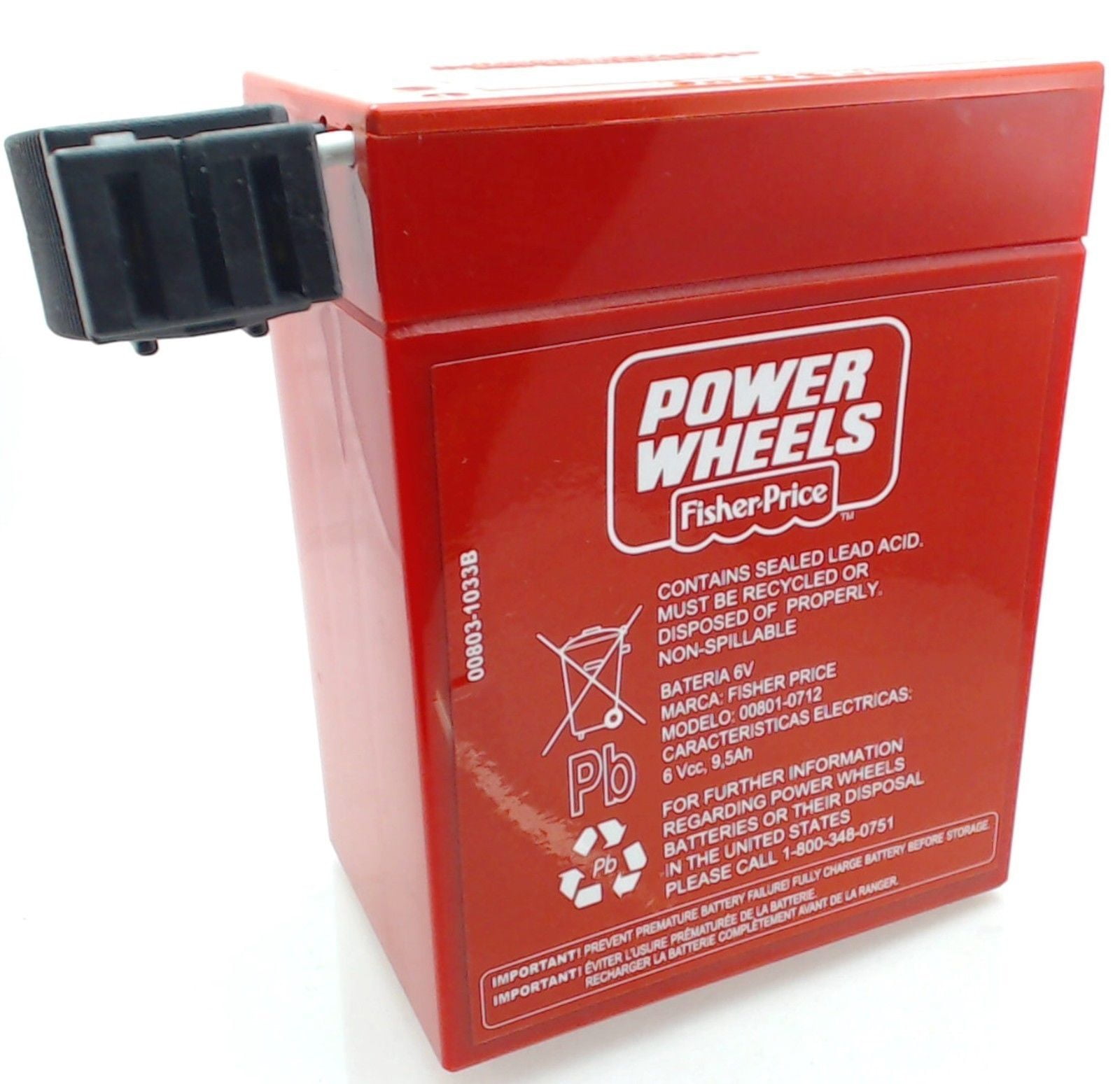 00801-0481, Fisher-Price Red Super 6 Volt Battery - Walmart.com