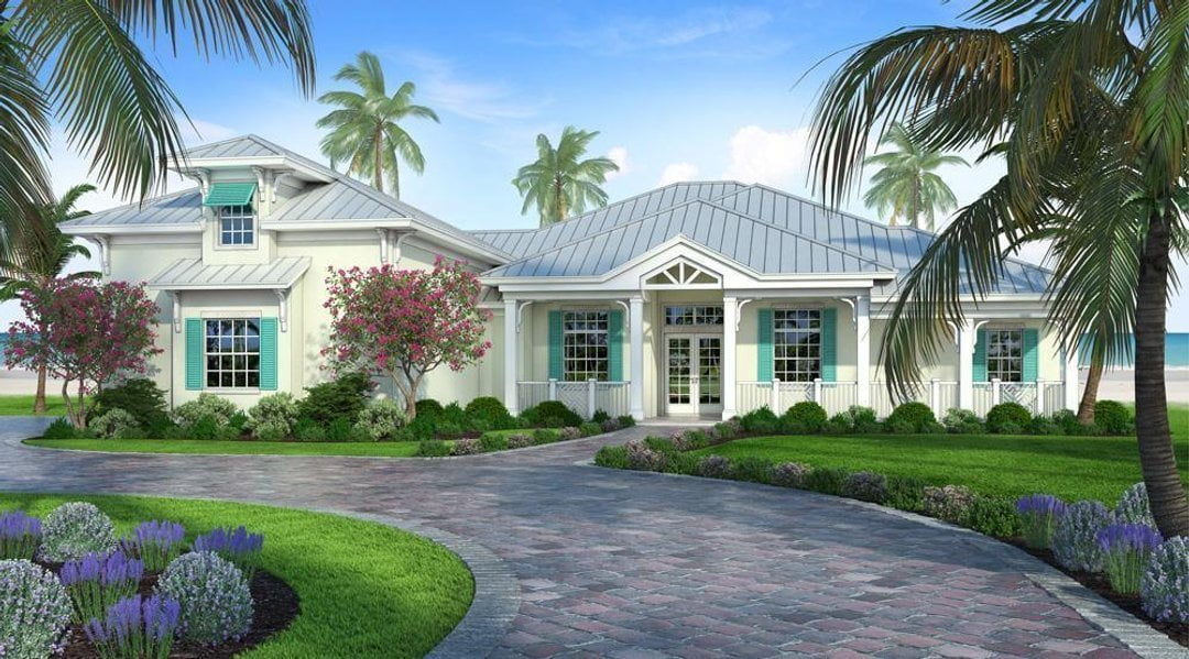 009-2609: Beach & coastal CMU 3 Bed, 3 Bath Luxury Home Plan, 2609 Sq ...