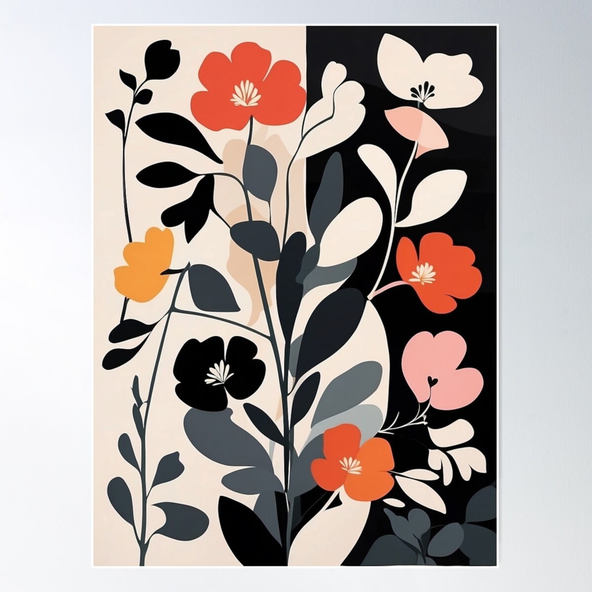 009 Pastel Floral Design Poster Wall Art Modern Wall Decor For Living ...