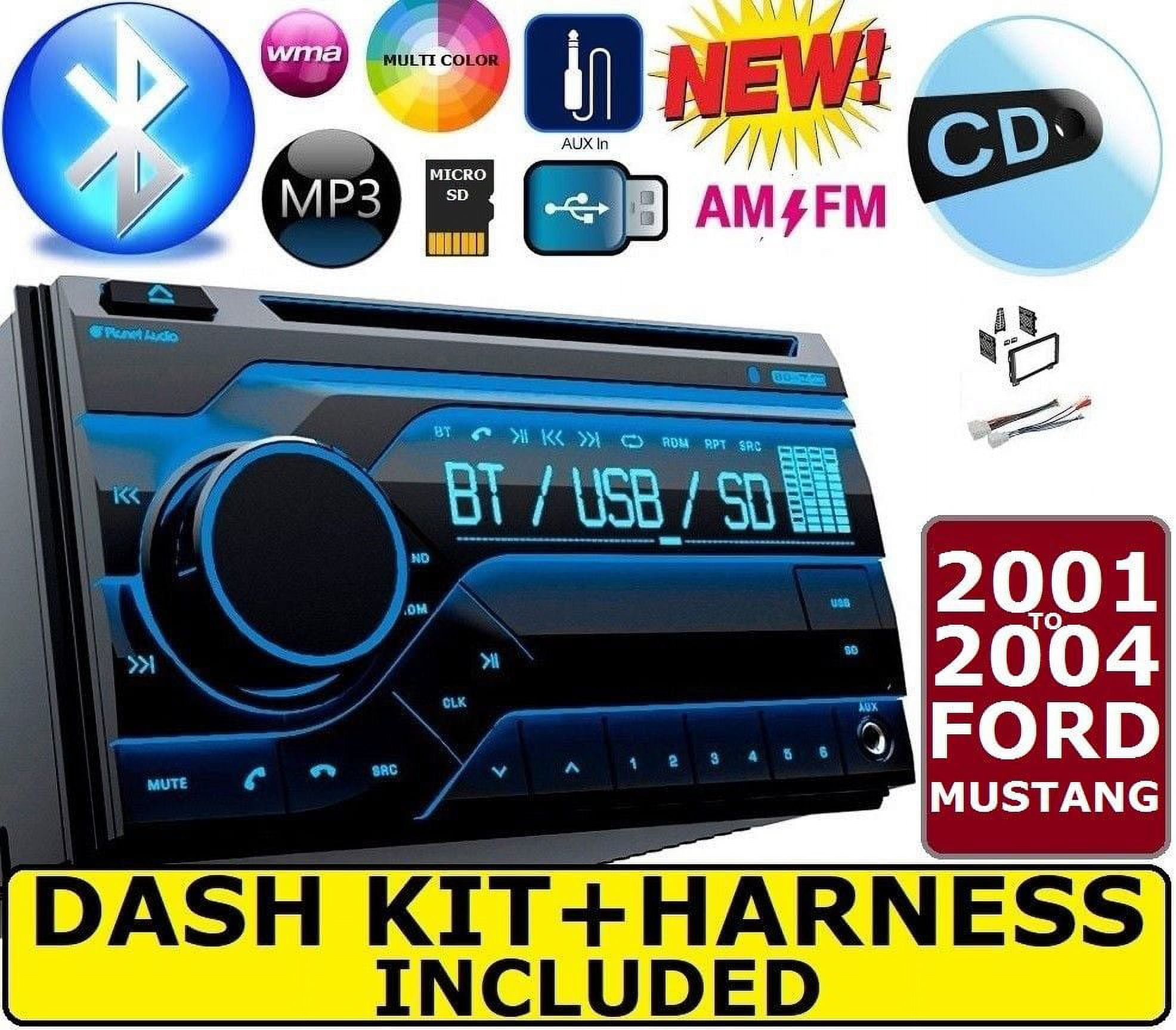 01 02 03 04 FORD MUSTANG BLUETOOTH CD USB AUX Double Din Radio Stereo ...