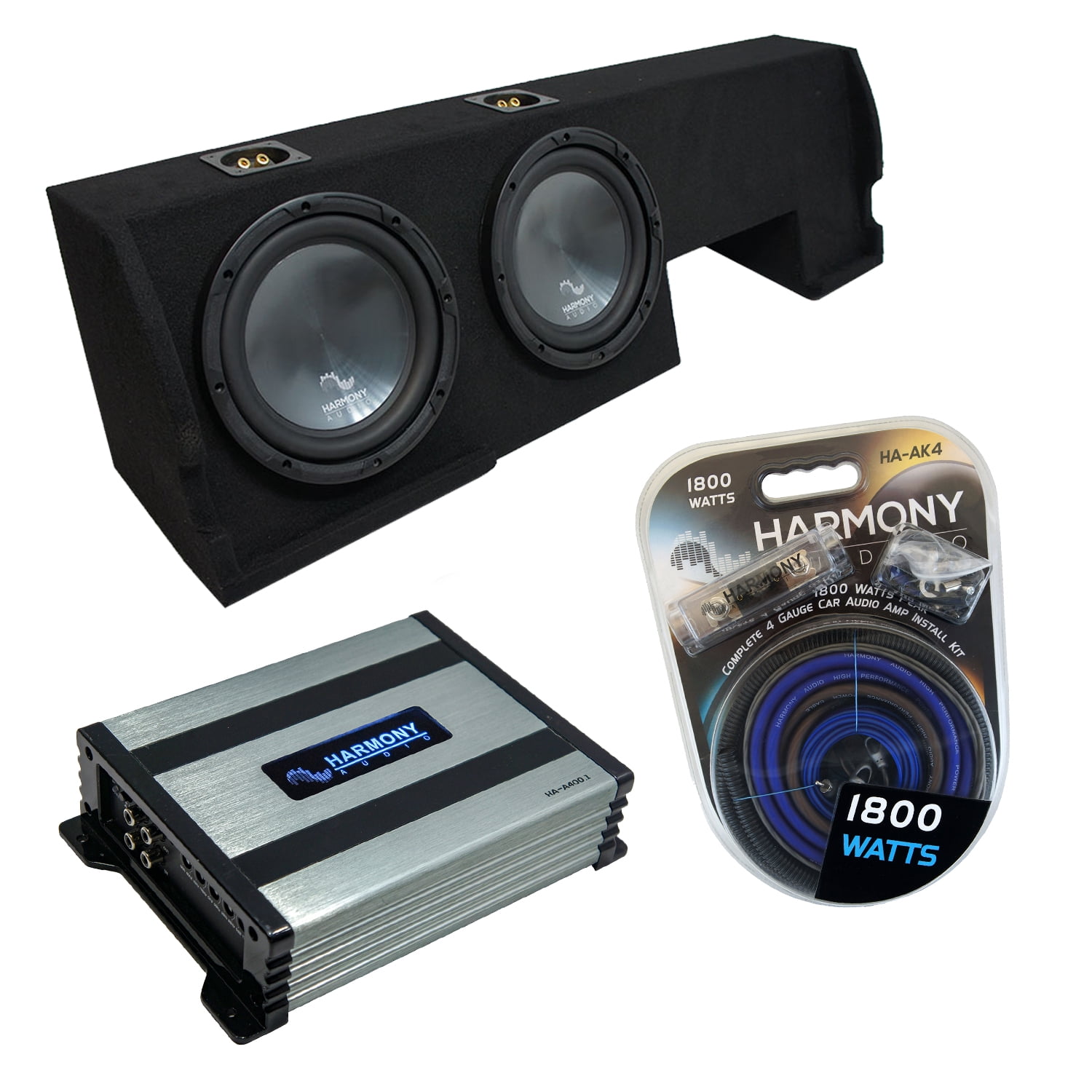 01-03 Ford F-150 Super Crew Truck Harmony R104 Dual 10" Sub Box & HA ...
