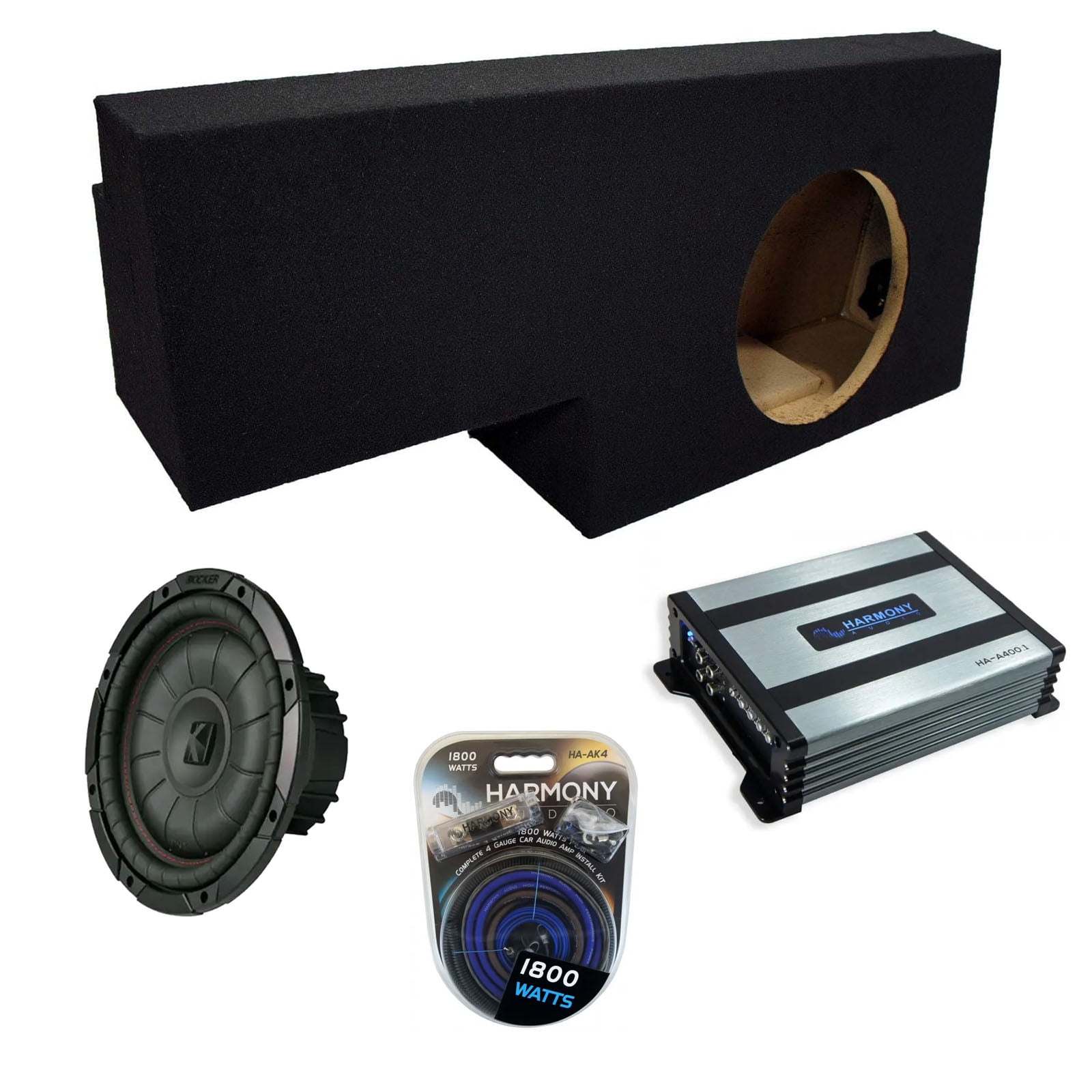 01-06 Chevy Silverado Crew Truck Kicker CompVT CVT10 Sealed 10 Sub Box ...