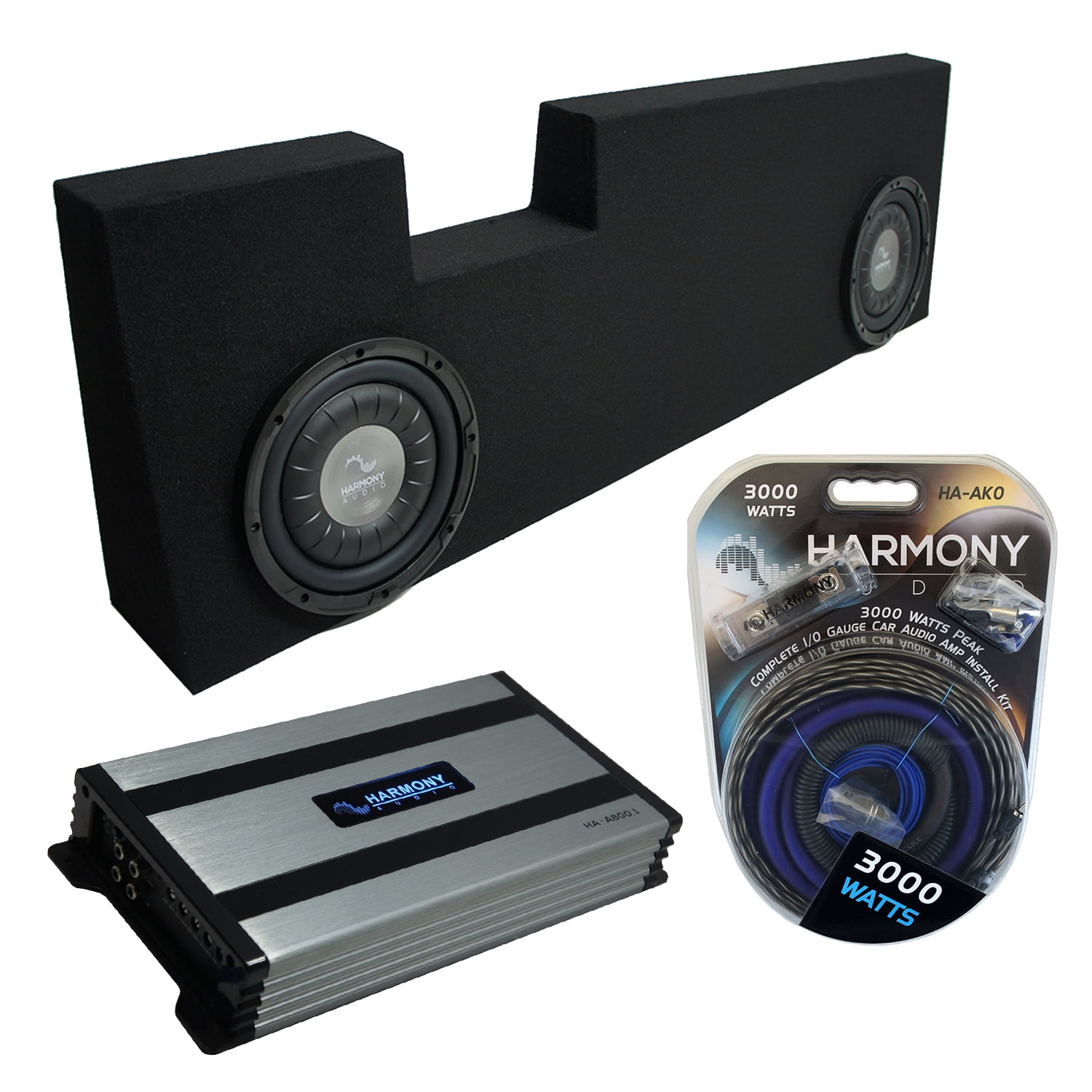 01-14 Ford F250 F350 Super Crew Truck Harmony F104 Dual 10 Sub Box & HA ...