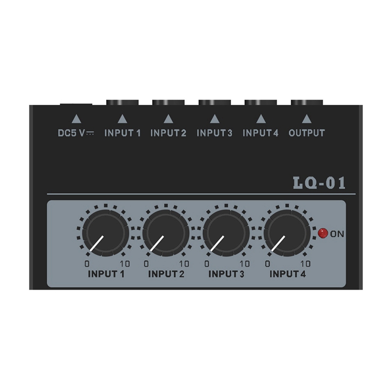 -01 4 Channel Mixer 4 Input 1 Output DC 5V Portable Mini Audio Mixer 4 ...