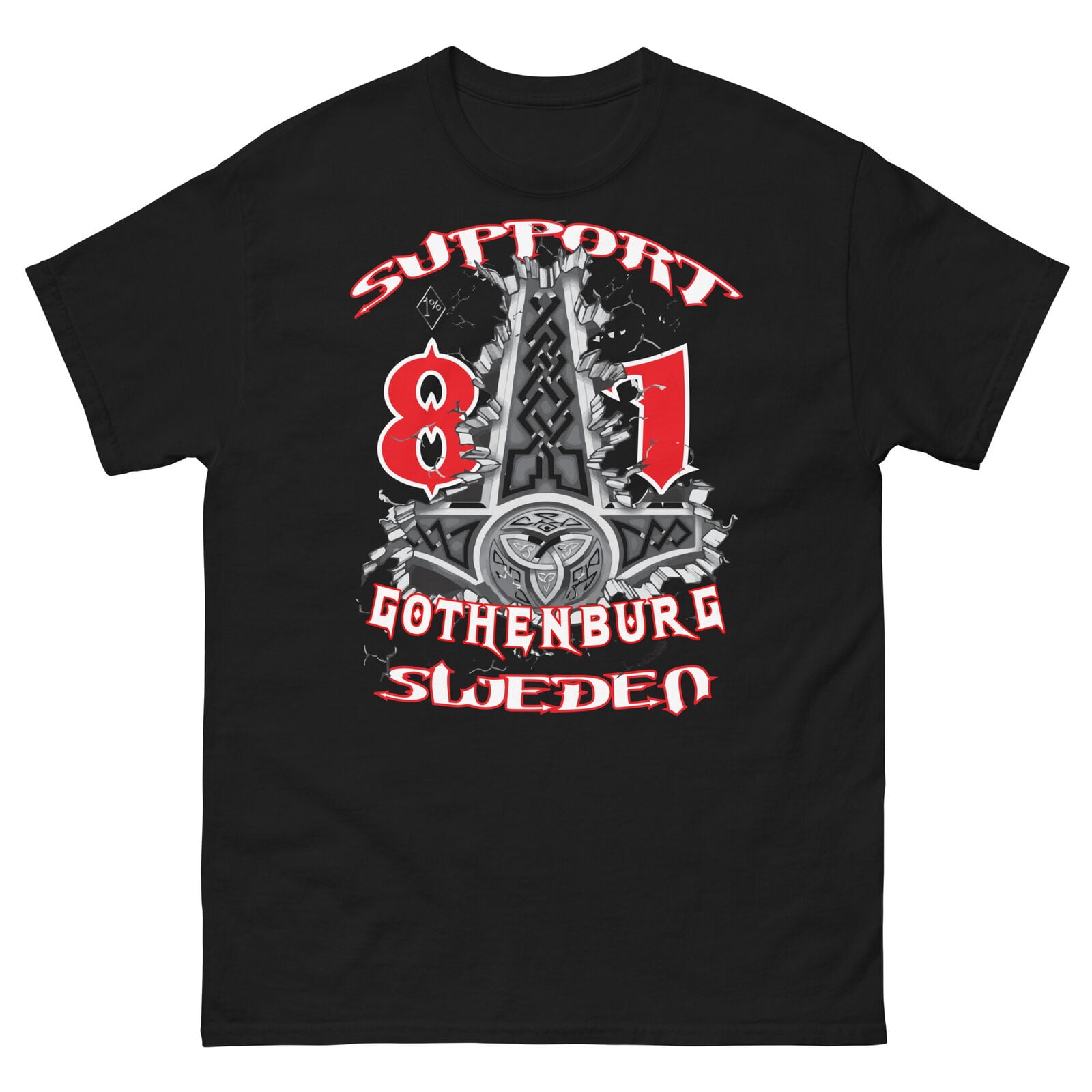 01 Hells Angels Gothenburg Hammer Support81 Black t-shirt - Walmart.com