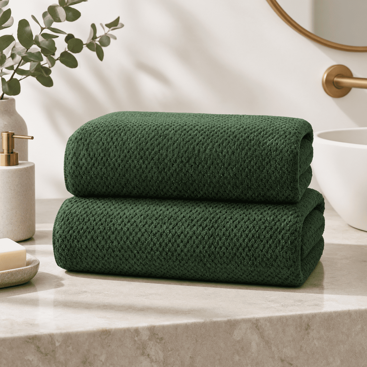 01_olive Green Bath Sheet-2PCS 40x80 Inch Extra Large Soft Absorbent ...