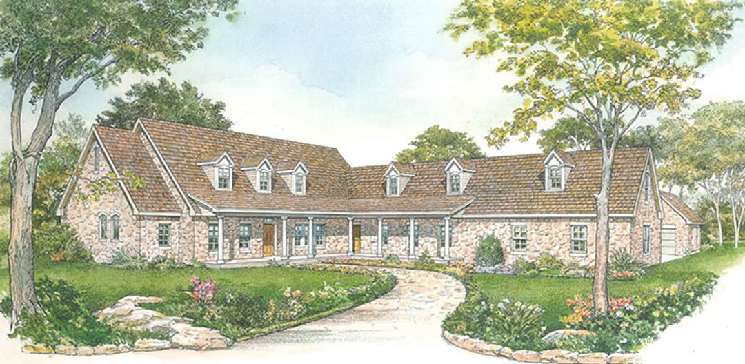 010-417: Traditional Country 3 Bed, 4 Bath Luxury Home Plan, 3389 Sq Ft ...