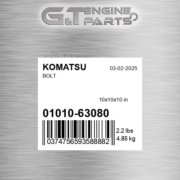 01010-63080 BOLT fits KOMATSU (New OEM) - Walmart.com