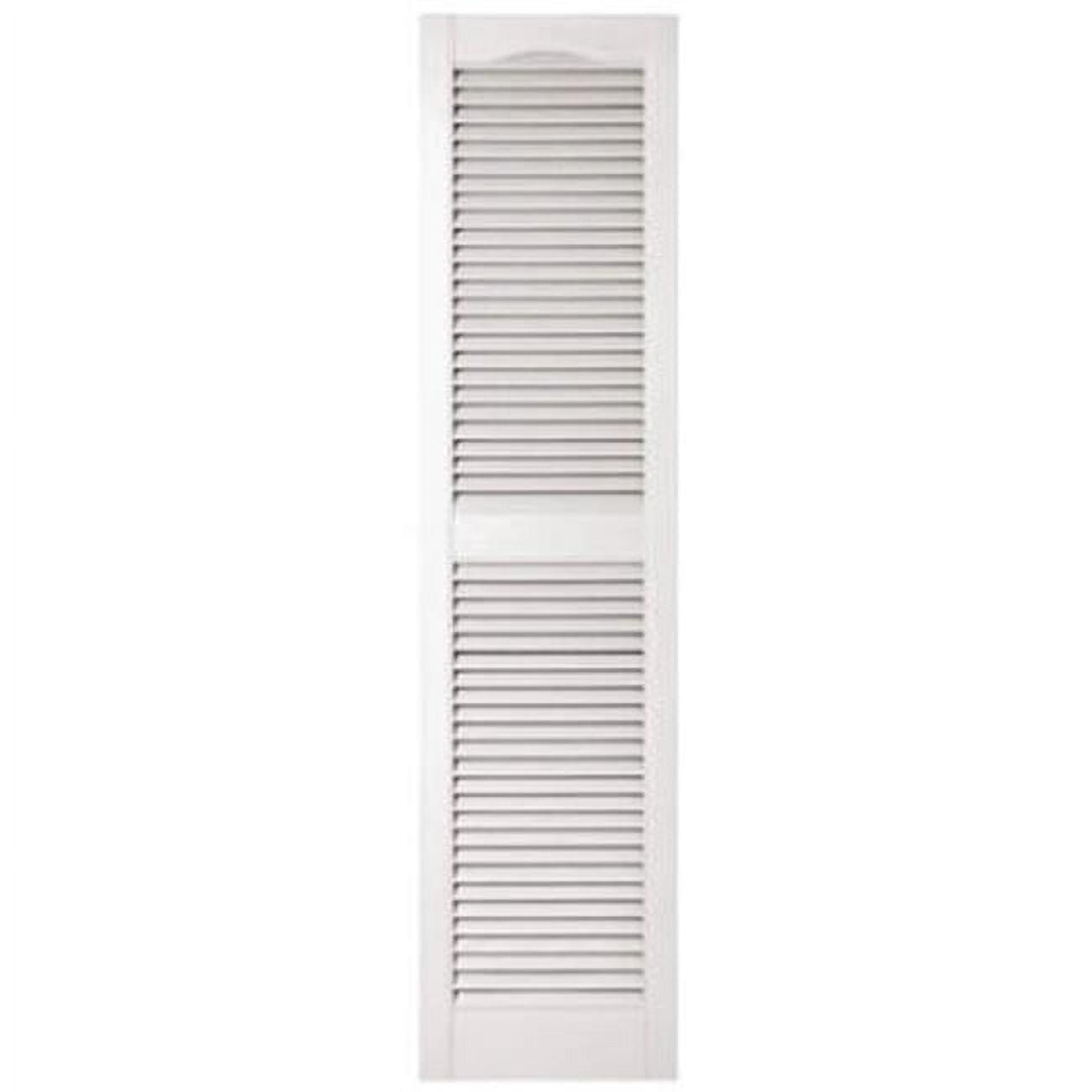 010140060001 15 x 60 in. White Vinyl Louvered Shutter Pair - Walmart.com