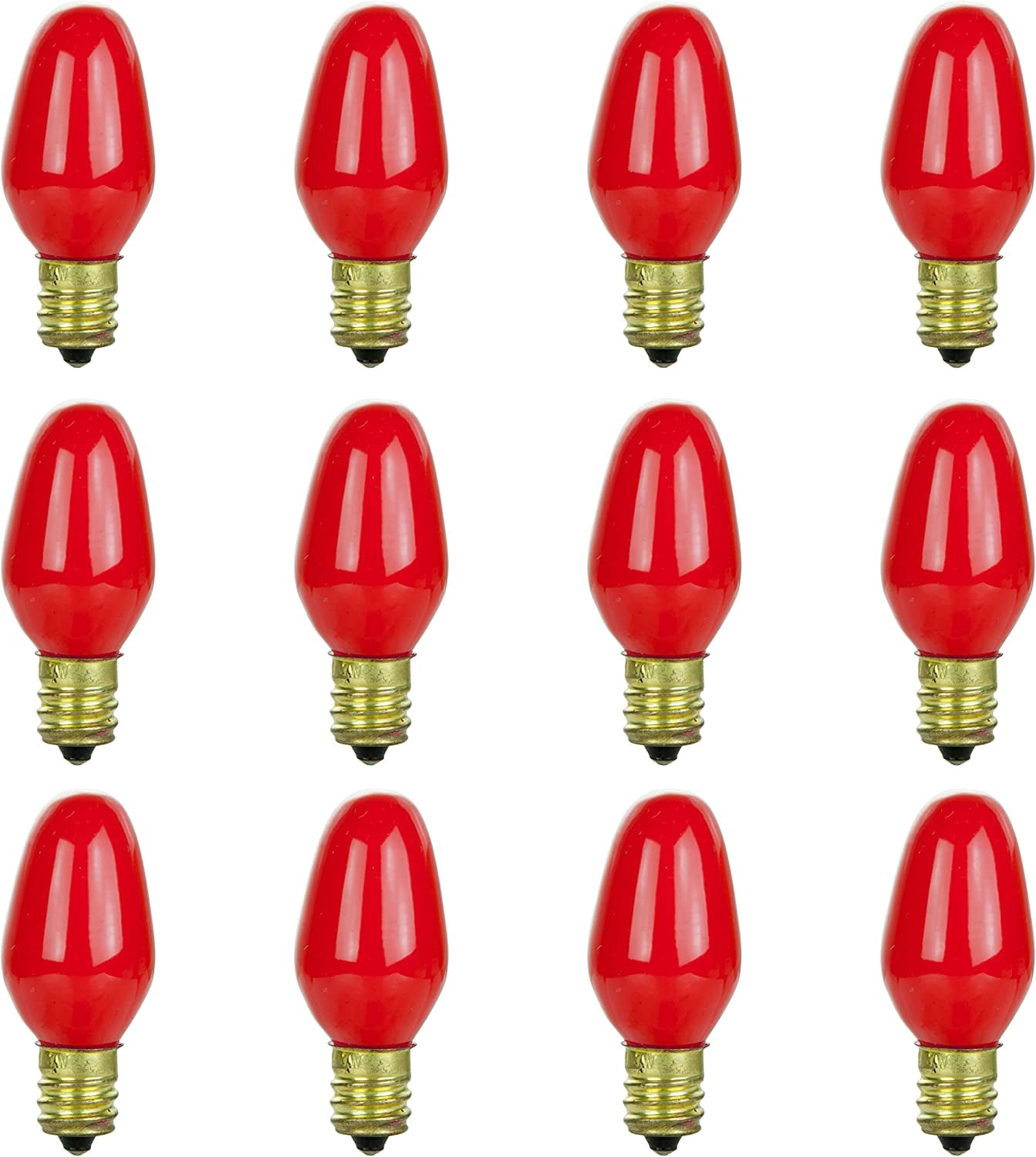 01058 7C7 Incandescent Bulb, 7 Watt, Candelabra E12 Base, C7 Small ...
