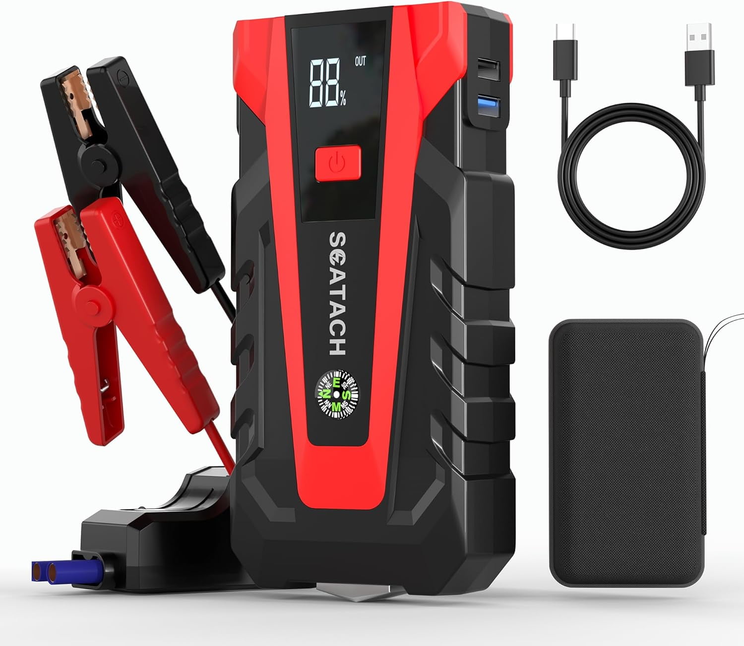 011 3000A Car Battery Jump Starter,12V Jump Starter Battery Pack (up to ...