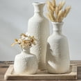 011 Vase Set - White Ceramic 3-Piece Decorative Vase Set for Home Decor ...
