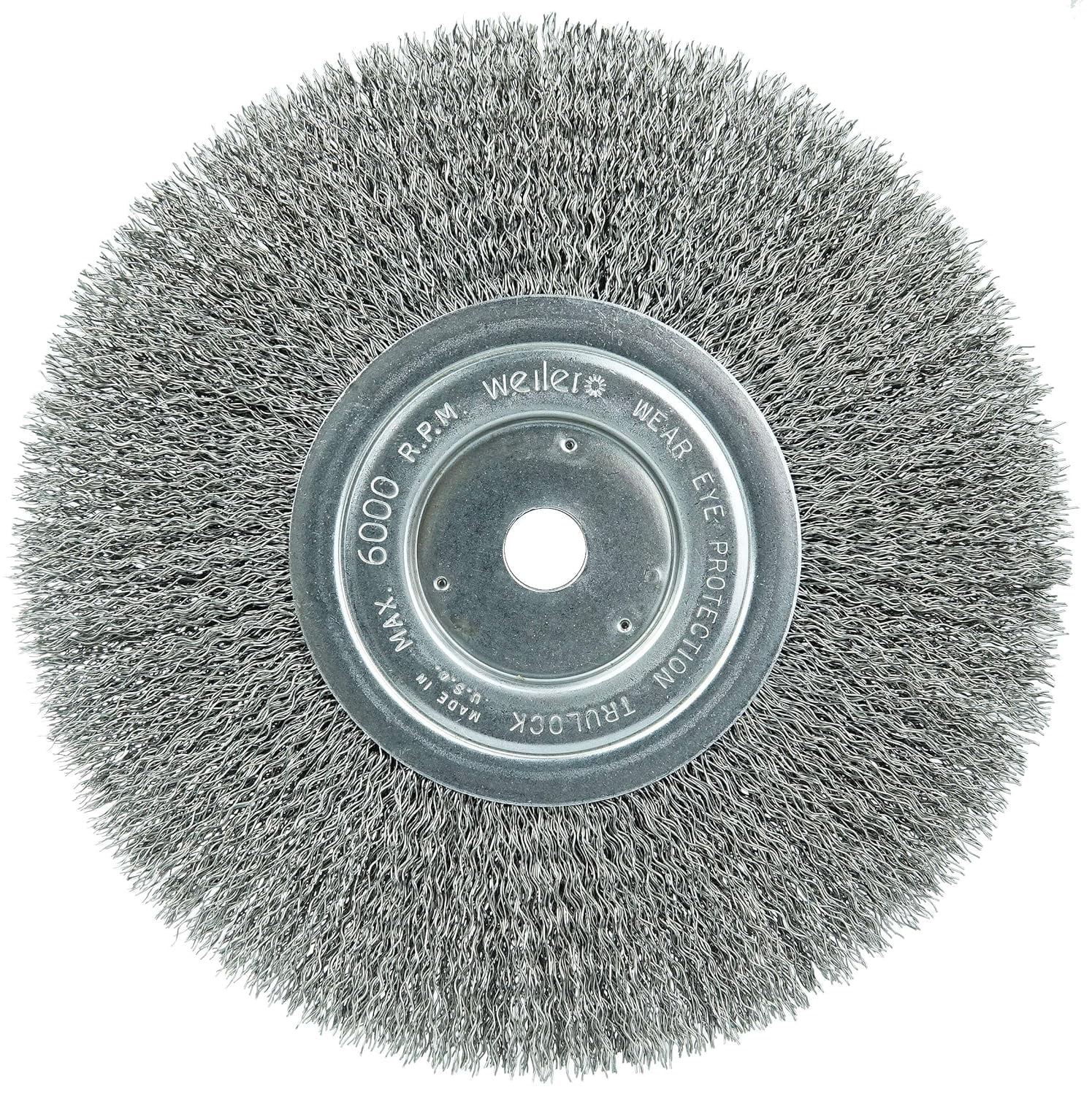 01175 8" Narrow Face Crimped Wire Wheel, .014" Steel Fill, 5/8" Arbor ...