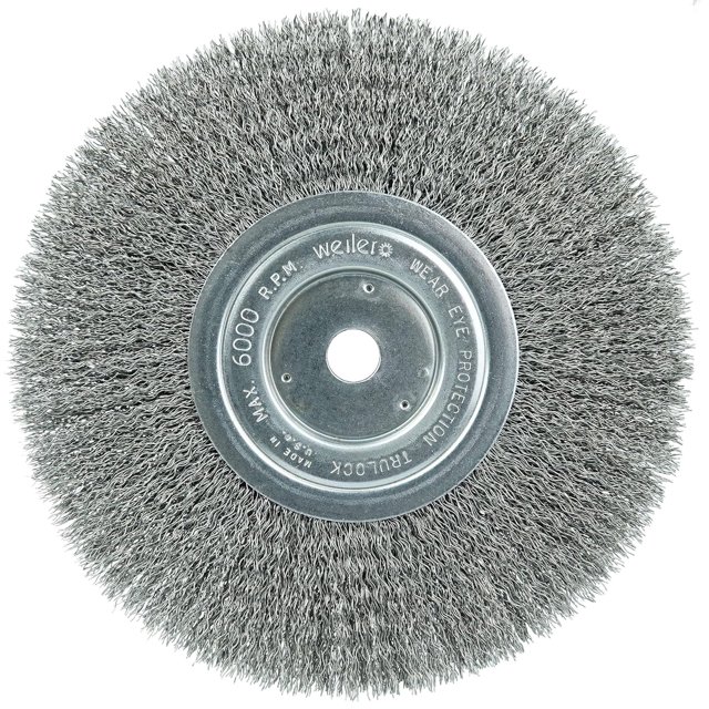 01175 8" Narrow Face Crimped Wire Wheel, .014" Steel Fill, 5/8" Arbor ...