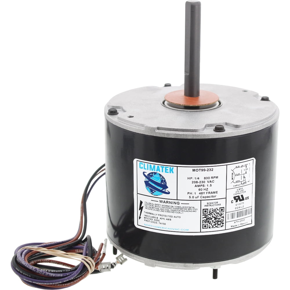 0131M00061P - ClimaTek Upgraded Condenser Fan Motor 1/4 HP 830 RPM 208 ...