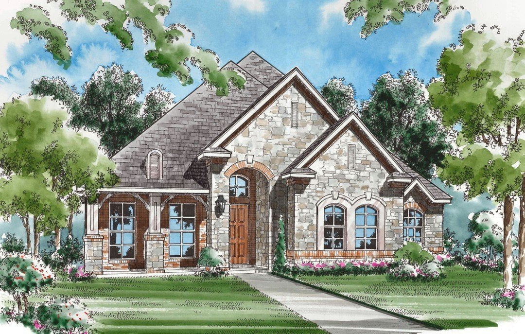 015-1154: Narrow lot Traditional 3 Bed, 2 Bath Luxury Home Plan, 2552 Sq Ft: Full Blueprints ...