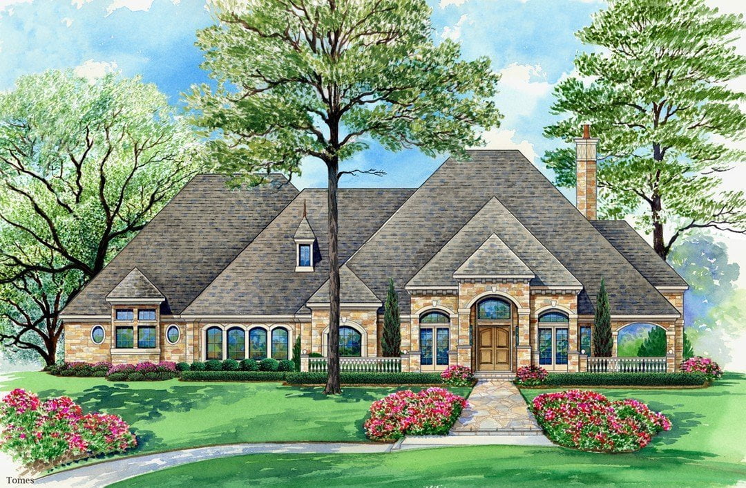 015-1214: Luxury European 5 Bed, 6 Bath Luxury Home Plan, 7365 Sq Ft ...