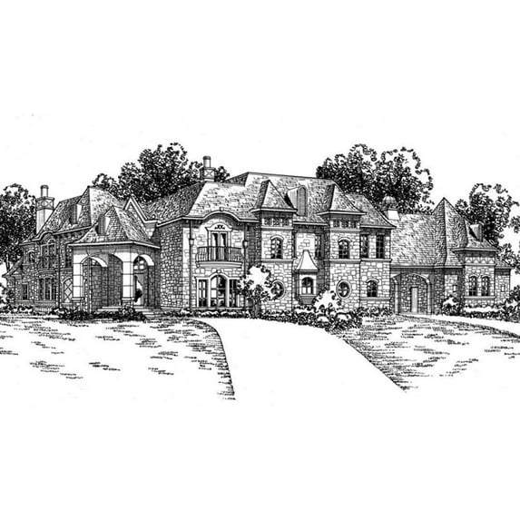 015-1282: Luxury European 5 Bed, 6 Bath Luxury Home Plan, 8072 Sq Ft ...