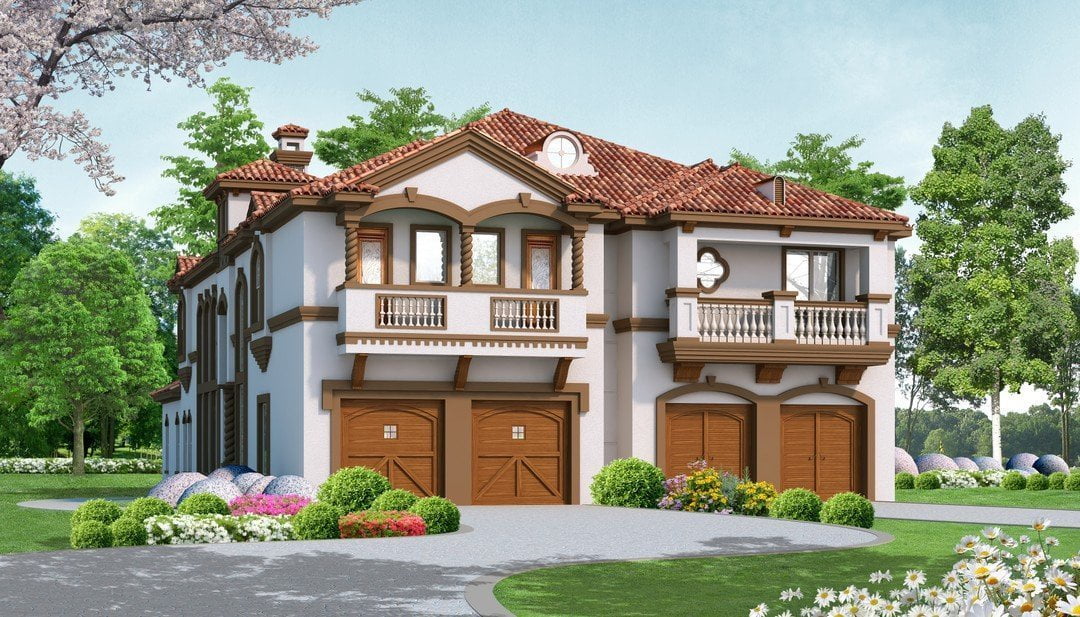 015-842: Luxury Duplex 8 Bed, 9 Bath Luxury Home Plan, 5824 Sq Ft: Full ...