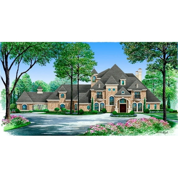 015-863: Luxury Chateau 5 Bed, 7 Bath Luxury Home Plan, 6291 Sq Ft ...