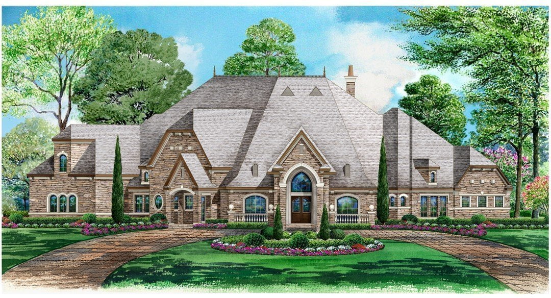 015-968: Luxury European 5 Bed, 7 Bath Luxury Home Plan, 7670 Sq Ft ...