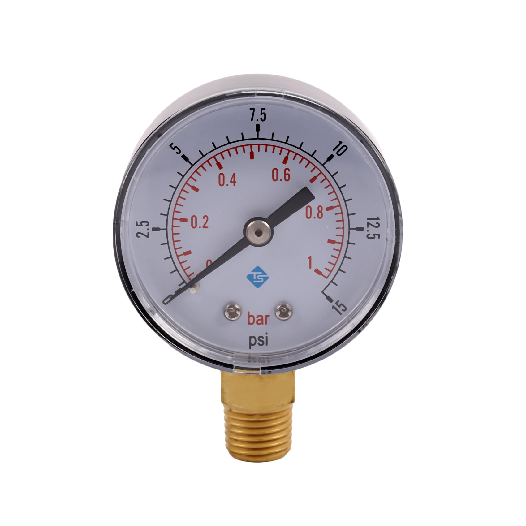 01bar 50mm Water Pressure Gauge Meter 1/4 inch NPT Thread Manometer ...