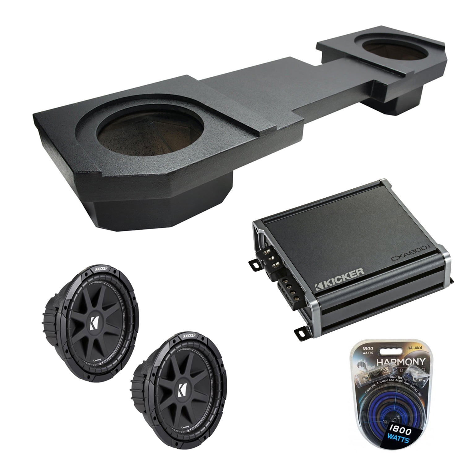 2002-2018 Dodge Ram Quad or Crew Kicker Comp C10 Dual 10" Rhino Sub Box ...