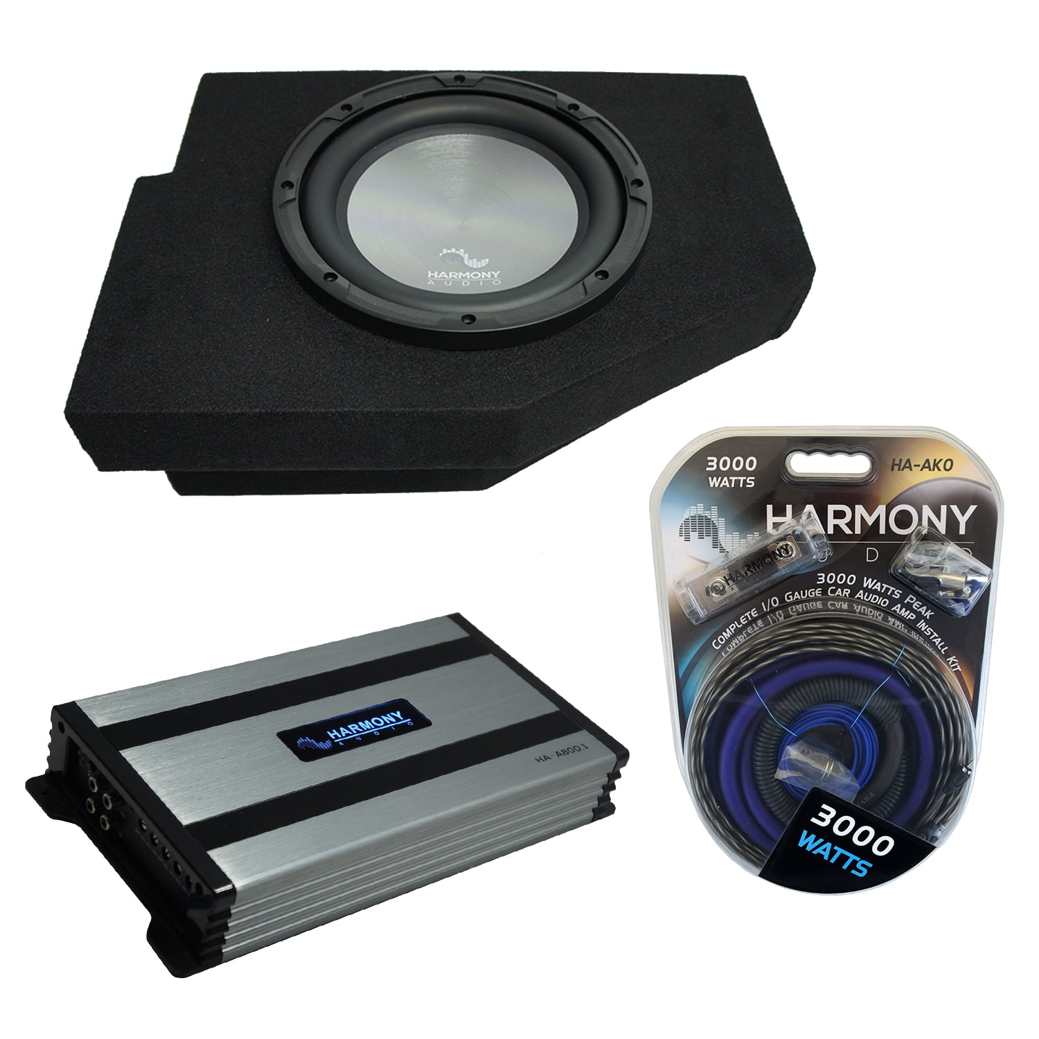 02-18 Fits Dodge Ram Quad / Crew Harmony A102 Single 10" Sub Box & HA ...